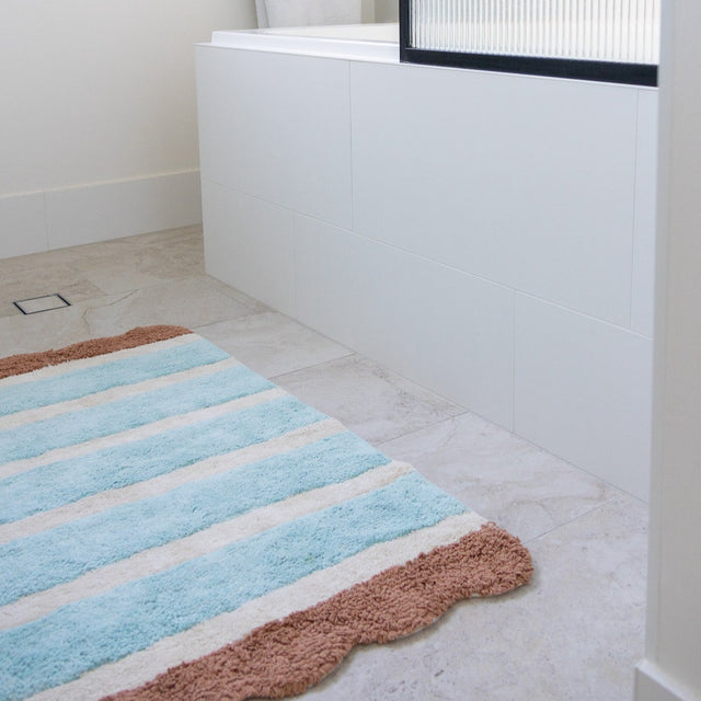 Raspberry Ripple Scalloped Bath Mat – Oh Happy Home